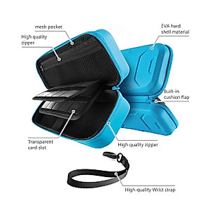 Mumba Carrying Case for Nintendo Switch OLED Model 2021/Switch 2017, Deluxe Protective Travel Carry Case Pouch for Nintendo Switch Console & Accessories [Dual Protection] [Large Capacity] (Blue)