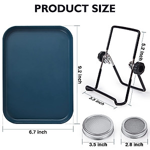 BARIKUEO 4PCS Stainless Steel Sprouting Lids,2 Stainless Steel Sprouting Stands,Drip Tray,Label sticker, 8 Pack Mason Sprouting Jar Kit (Not Include Mason Jar) for Regular and Wide Mouth Mason Jars