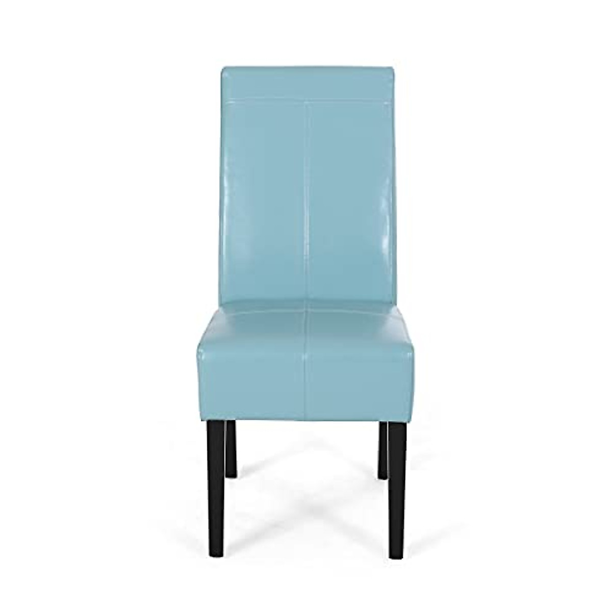 Christopher Knight Home Pertica T-Stitch Leather Dining Chairs, 2-Pcs Set, Teal Blue