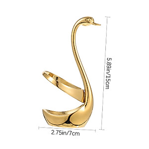 OKUMEYR 1 Set Swan Fork Pedestal Coffee Spoons Cooking Utensil Basket Wedding Decor Silverware Tableware Organizer Forks Stand Holder Mini Forks Drying Rack 304 Stainless Steel Decorations