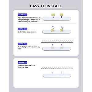 Pluralla Closet Light, 59 LED Under Cabinet Rechargeable Light with Motion Sensor, Magnetic Wireless Light Fixtures, Dimmable Light Under Counter Night Light for Kitchen/Wardrobe/Stairway