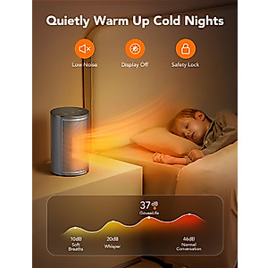 GoveeLife Space Heater for Indoor Use, 1500W Fast Electric Heater with Smart Thermostat, Wi-Fi App & Voice Remote Control, Small Heater Safety for Bedroom Home Indoors Office Desk Portable, Grey