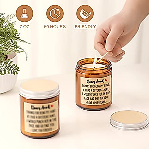 Aunt Gifts, Best Aunt Ever Gifts, Aunt Gifts from Niece/Nephew, Mothers Day Gifts for Aunt, Aunt Birthday Gift, Funny Thanksgiving Christmas Gifts for Aunt Aunty Auntie - Lavender Scented Candles