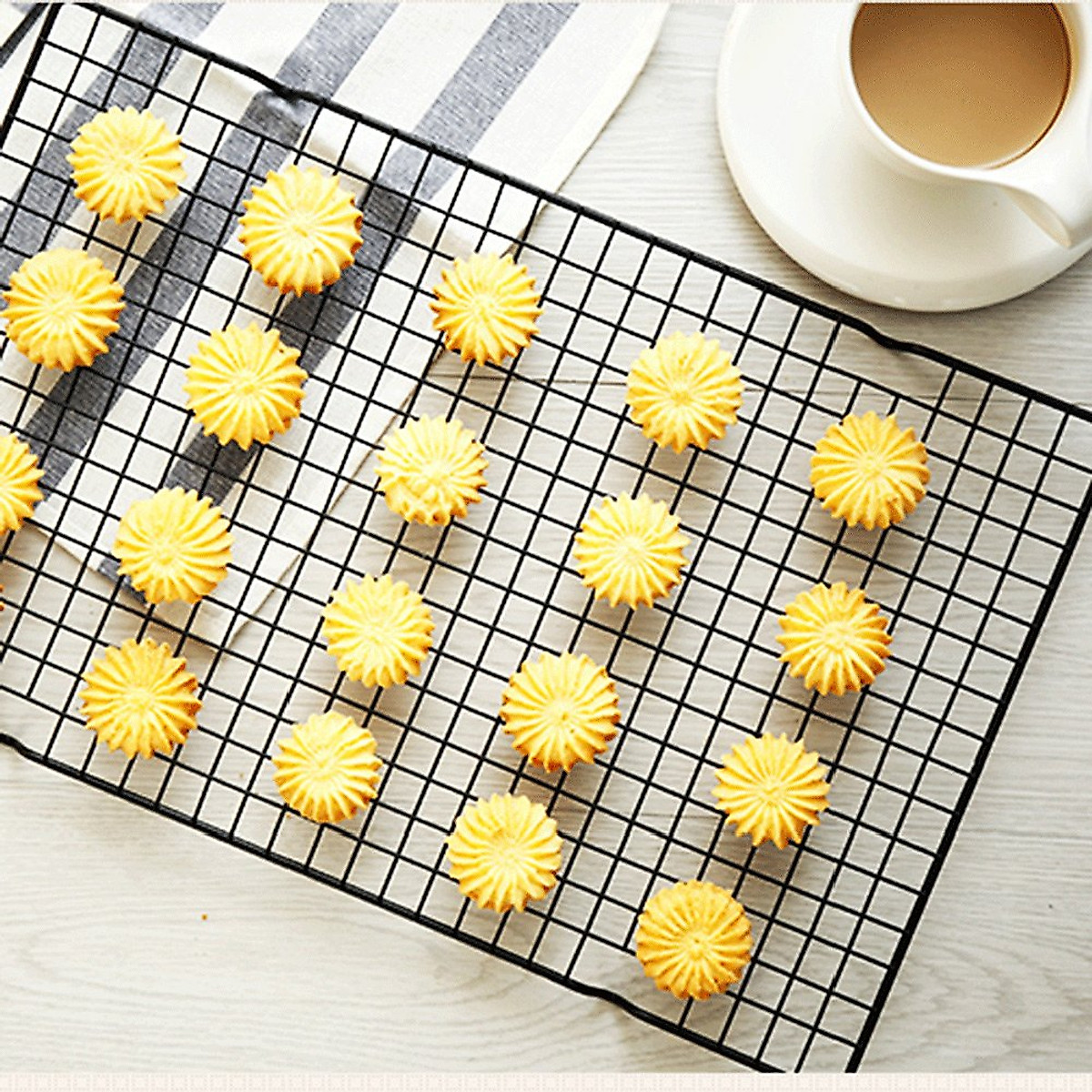 Daycount® 2-Pack Heavy-duty Cooling Rack for Baking Stacking 10 x 16 Inch Stainless Steel Wire Rack for Cooling, Drying