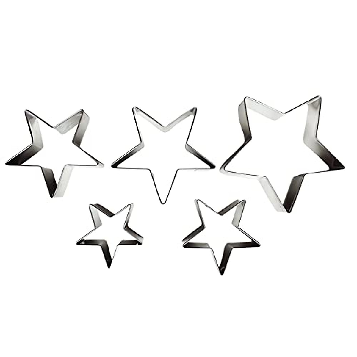 5 PCS Set Stainless Steel Fondant Cake Mold Cookie Cutters (Star)