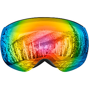 Retrospec Traverse Plus Ski Goggles for Men and Women UV Protection, Magnetic Interchangeable Lens, Anti-Fog, Scratch Resistant Snow Goggles for Skiing and Snowboarding