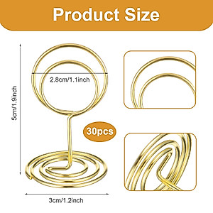 30 Pcs Gold Place Card Holders Picture Holders for Tables Small Table Place Card Holders Table Number Holders Photo Holders Table Number Stands for Centerpieces Wedding Reception Party Restaurant