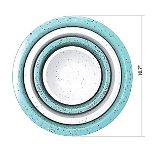 Zak Designs Confetti Mixing Bowl Set, Nesting Bowls for Space Saving Storage, Made with Durable Eco-Friendly Melamine, Great for Prepping and Serving Food (Mint & White, 4pcs, BPA-Free)
