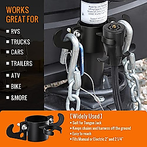 MAHLER GATES Towing Organizer 7WAY Hitch Tightener for Plug Protector Heavy- Duty Steel Black Powder Coating Anti-Rust Tongue Jack Trailer Chain Holder