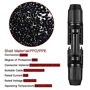 CGCWW Solar Connectors Assembly Tools, 15Pairs Solar Panel PV Cable Connectors with 1Pair Spanners, Solar Crimping Tools Kit