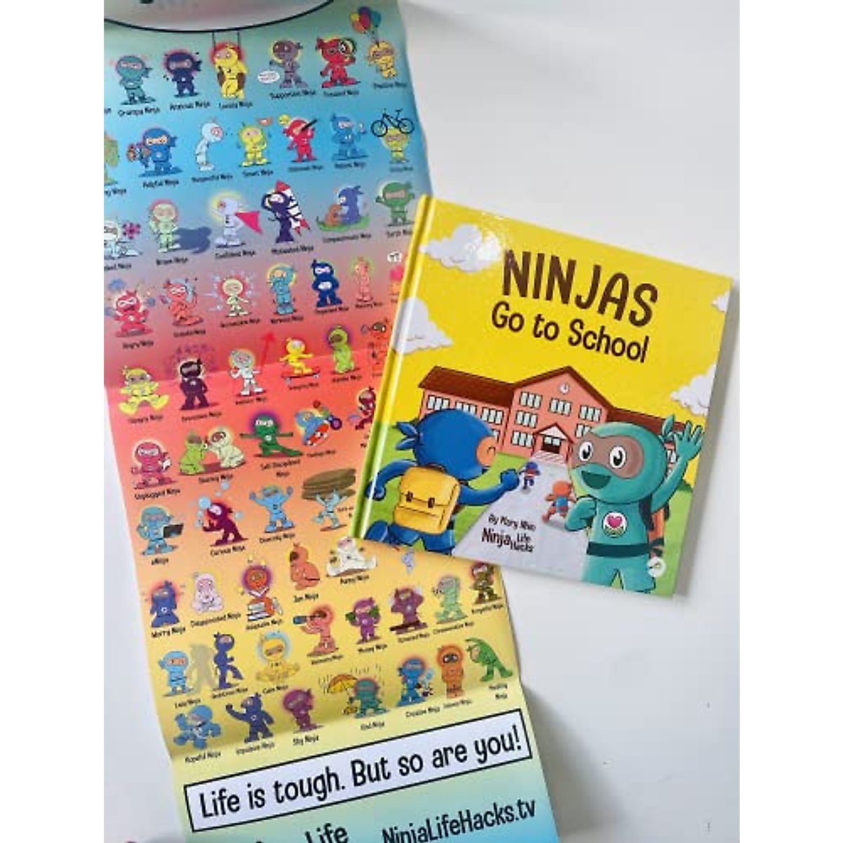 Ninja Life Hacks Emotions and Feelings Toy Book Box Gift Set (Plush Toys 1-8: Angry Ninja, Positive Ninja, Kind Ninja, Helpful Ninja, Inventor Ninja, Grumpy Ninja, Lazy Ninja, Earth Ninja)