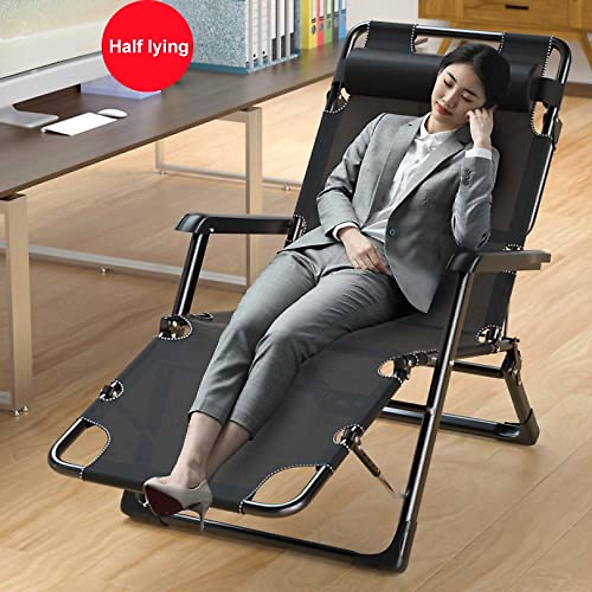 ABaippj Leisure Lazy Recliner for Home Balcony, Portable Adjustable Zero Gravity Chair Folding Reclining Lounge Chair for Backyard Porch Swing Pool and Beach