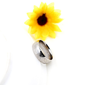Uloveido 8mm Stainless Steel Band Islamic Muslim Muhammad Shahada Arabic God Mantra Ring In Arabic and English (Platinum Plated, size 9)