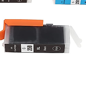 FTVOGUE 250‑251 Multi Colors Ink Cartridge Replacement Printer Inkjet Cartridges for PIXMA (BK BK C M Y 5 Colors)