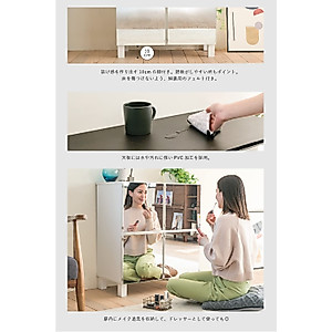 JK Plan FMC-0008-WH Mirror Cabinet Wooden Rack with Door Sideboard Cabinet Stylish Scandinavian Wooden Mirror Storage Shelf Door Mirror Cabinet 29.5 inches (75 cm) x Height 33.5 inches (85 cm)