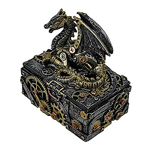 Secret Steam Dragon Decorative Steampunk Trinket Box 6 inch