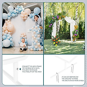 8FT Wedding Arch Round Backdrop Stand, Circle Metal Floral Balloon Arch Stand for Birthday, Backdrop Stand for Parties, Bridal Shower Anniversary Ceremony Candy Tables Celebration, Gold