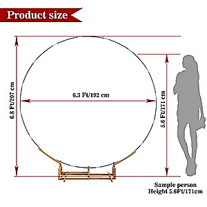 6.3ft Circle Balloon Arch Stand kit,Large Round Balloon Arch Frame fit for Birthday,Wedding,Baby Shower Party Backdrop Decoration