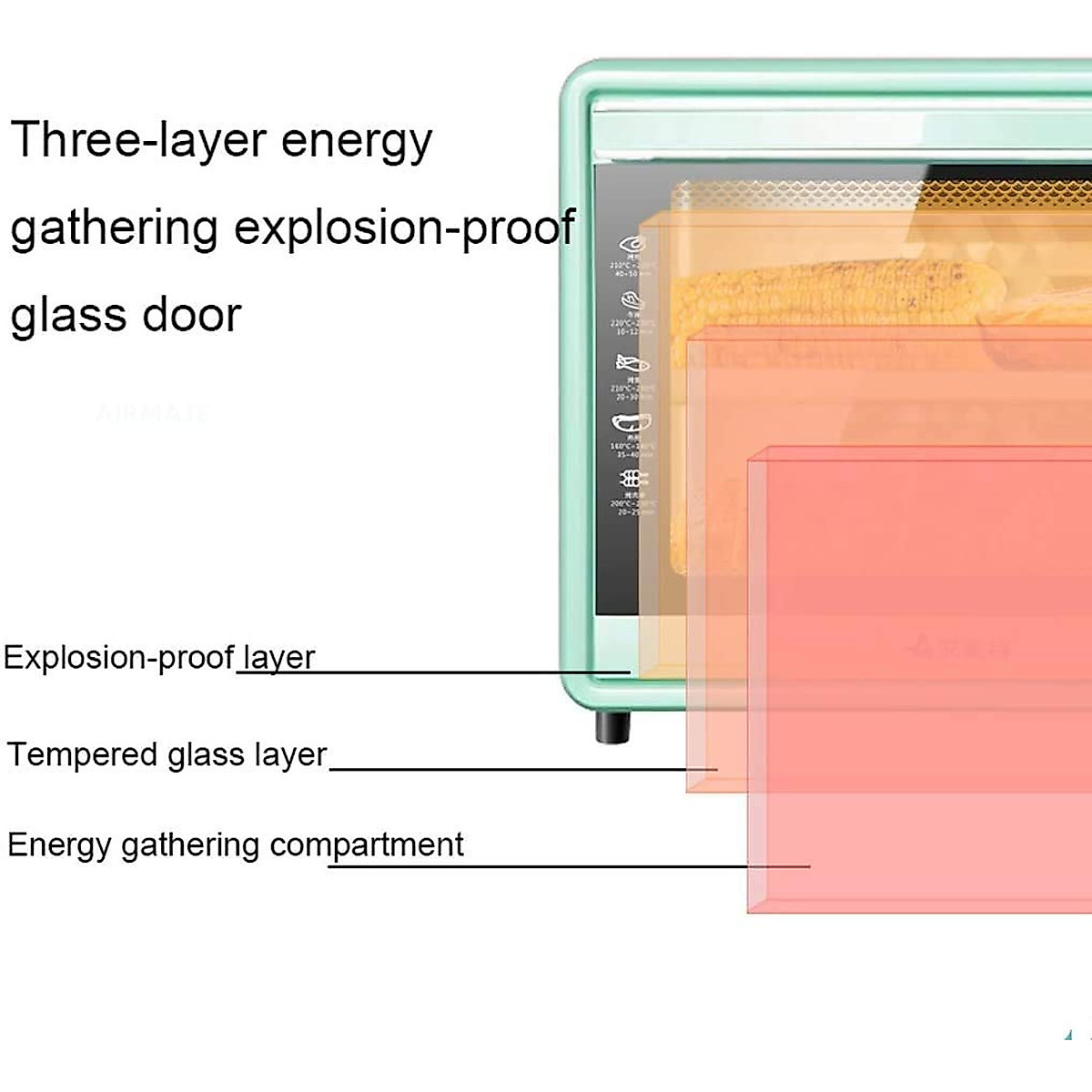 30L Mini Oven Adjustable Temperature Timing Four-layer Baking Position Household Baking Multifunctional Automatic Electric Oven for Baking Cakes And Bread Mini Ovens Happy Life
