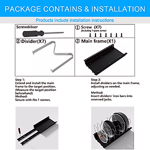 Pull Out Pots and Pans Organizer for Cabinet - Sliding Lid Holder and Pan Rack in Kitchen, Cabinet Pull Out Shelves, Slide Out Cabinet Organizer, Pot Lid, Bakeware and Pan Organizer, 16.5"Dx8"Wx7.5"H