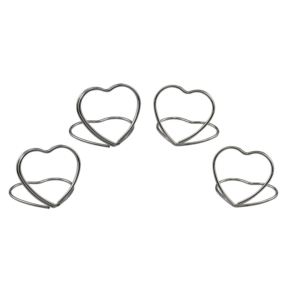 Haidong Heart Place Card Holder mini place card holders Wedding Table Number Holders name card holders for tables Suitable for weddings, birthday parties, etc. (silver) -12PCS