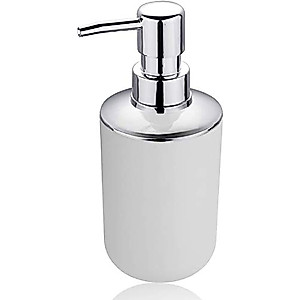 6 Pcs Plastic Bathroom Accessory Set Luxury Bath Accessories Bath Set Lotion Bottles, Toothbrush Holder, Tooth Mug, Soap Dish, Toilet Brush, Trash Can, Rubbish Bin (White)