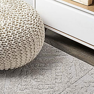 JONATHAN Y SBH102A-210 Citta High-Low Pile Mediterranean Tile Indoor Outdoor Area-Rug Bohemian Contemporary Geometric Easy-Cleaning Bedroom Kitchen Backyard Patio Porch Non Shedding, 2 X 10, Beige