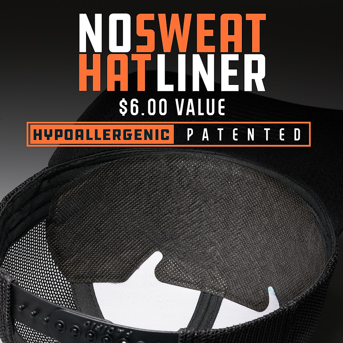 LARIX Trucker Hat - Tamarack Mountain, Heather/Black, NoSweat Hat Liner Included