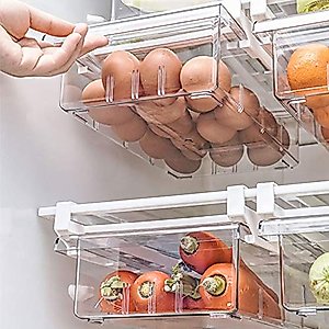 LALASTAR Fridge Drawers, 2-PACK Fridge Organizers and Storage Clear, Mini Refrigerator Organizer Bins with Handle, Fit for Fridge Shelf Under 0.6" (No Divider)