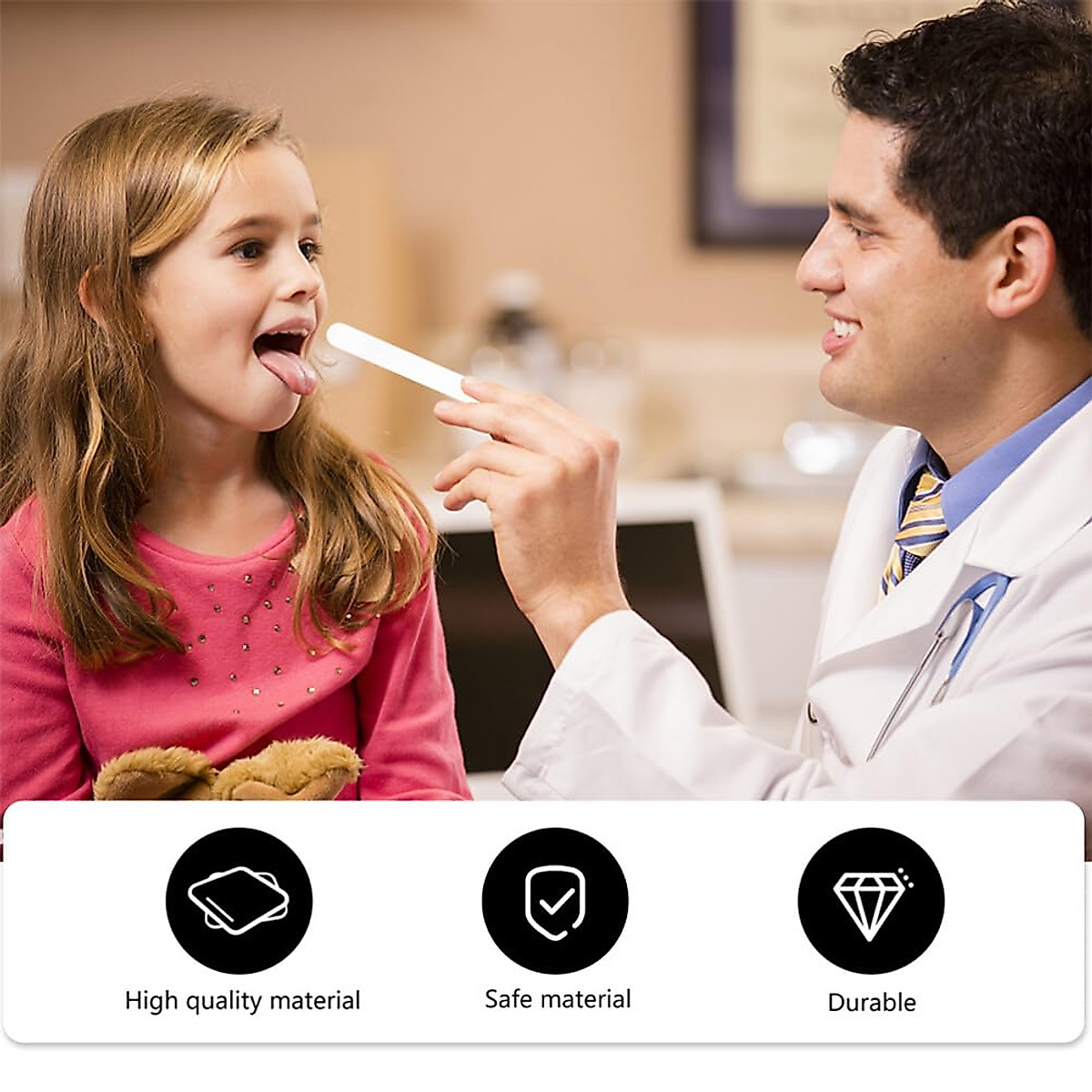 25pcs Spatula Professional Dental Depressors Plastic Stick Plastic Dental Practical