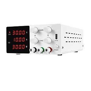 Power Supply 30V10A Current Regulator Switch Power Supply Adjustable Voltage Regulator Bench Source Digital 60V5A(30V10A White,110V)