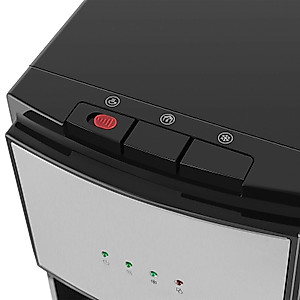 5 Gallon Water Dispenser Bottom Loading Hot Cold Water Cooler Stainless 3 Temperature Spouts, Empty Bottle Indicator with Child Safety Lock Black