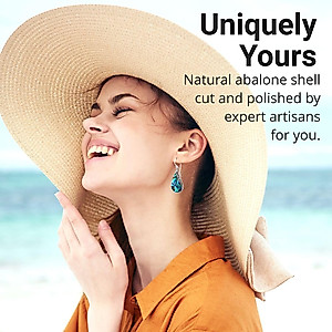 Shop LC Abalone Shell 925 Sterling Silver Dangle Drop Earrings Beach Fashion Jewelry Gifts for Women Birthday Gifts