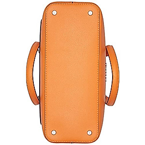 Calvin Klein Hailey Micro Pebble Triple Compartment Chain Satchel, Seville Orange