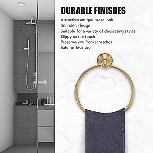 Towel Ring Brass Wall Mounted Towel Holder Hanger Antique Style Decorative Ring for Bathroom Kitchen Bedroom