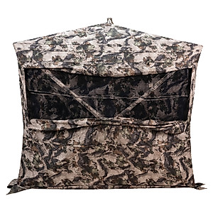 BOG Grave Digger Standing Height Ground Blind Mossy Oak with StealthZip Silent Zippers, StealthTrac Silent Windows, Water Resistant 600D Fabric, and Hub Construction for Hunting, Shooting, and Outdoor