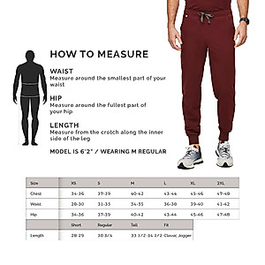 FIGS Tansen Jogger Scrub Pants for Men - Burgundy, Short XL