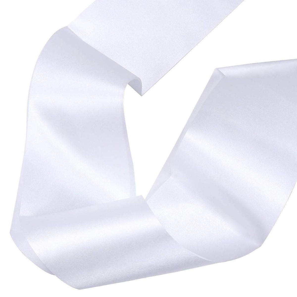 DJDZ 4 Pack White Blank (Plain) Satin Sash Party Accessory for Party,Wedding Decorations and DIY - Design Your Own Sash (White)