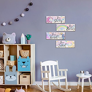 Unicorn Room Decor for Girls Bedroom, Unicorn Wall Decor, Rainbow Girls Room Decor, Unicorn Bedroom Decor for Girls Kids Nursery, Inspirational Wall Art, Unicorn Birthday Party Decorations