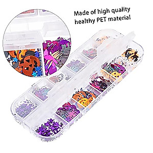 Lurrose 2 Boxes Nail Art Sequins Nail Art Sticker Glitter Stickers Nail Stickers Metallic Halloween Nail Sequins Halloween Body Glitter Halloween Nail Art Glitter Nail Glitter Flash Set 3D