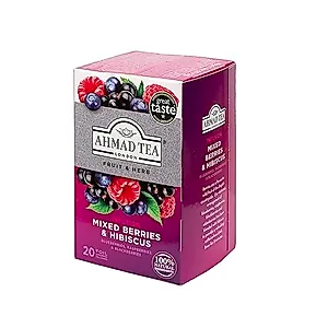 Ahmad Tea, Mixed Berries & Hibiscus, 20 Count (Pack of 6)