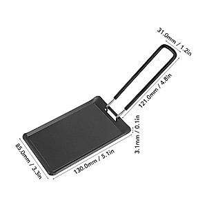 Grill Pan, Portable Griddle Pan Iron Stove Top Camping Pan Mini Square Griddle Pan with Detachable Handle for Outdoor 5.1x3.3x0.1in