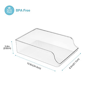 Puricon 2 Pack Water Bottle Dispenser Organizer for Refrigerator, Clear Plastic 16.9oz Water Bottle Container Storage Bin for Fridge Freezer Pantry Cabinet Kitchen -for Water Bottle