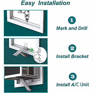 Daisypower Window Air Conditioner Bracket Heavy Duty, Sturdy Structure Supports Up to 165 lbs, Designed A/C Units 9,000 to 22,000BTU