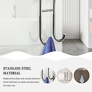 Cabilock Shower Towel Hook Metal Hangers Heavy Duty Hangers 1 Piece Over Cabinet Drawer Hook Narrow Door Hook Wardrobe Door Hanger Shower Door Hook Metal Hangers Heavy Duty Hangers
