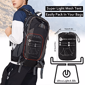 Benvo Trekking Pole Tent Netting Tent Breeze Mesh Inner Tent with Good Ventilation Ultra Light Trekker Backpacking Tent for 2 Person Summer Tent with Waterproof Oxford Floor(210cmx120cmx110cm)