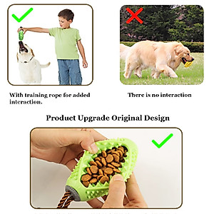 Awkvuty Treat Dispensing Dog Toy,Dog Tooth Cleaning Toy, Interactive Chase Toys, Fillable Durable Natural Rubber Dog Treat Puzzle Toy, Dog Slow Feeder Toy for Mental Stimulation(Green)