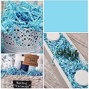 AIRGAME Crinkle Cut Paper Shred Filler (1/2 LB) for Gift Wrapping & Basket Filling - Light Blue.