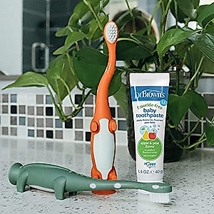 Dr. Brown’s Fluoride-Free Baby Toothpaste, Safe to Swallow, Apple Pear, 1-Pack, 1.4oz/40g, 0-3 years