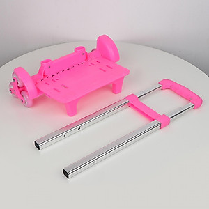 YsXoWiui Stair Climbing Cart Folding Hand Cart Aluminum Alloy Bracket Moving Cart for Outdoor, Personal, Travel, Pink